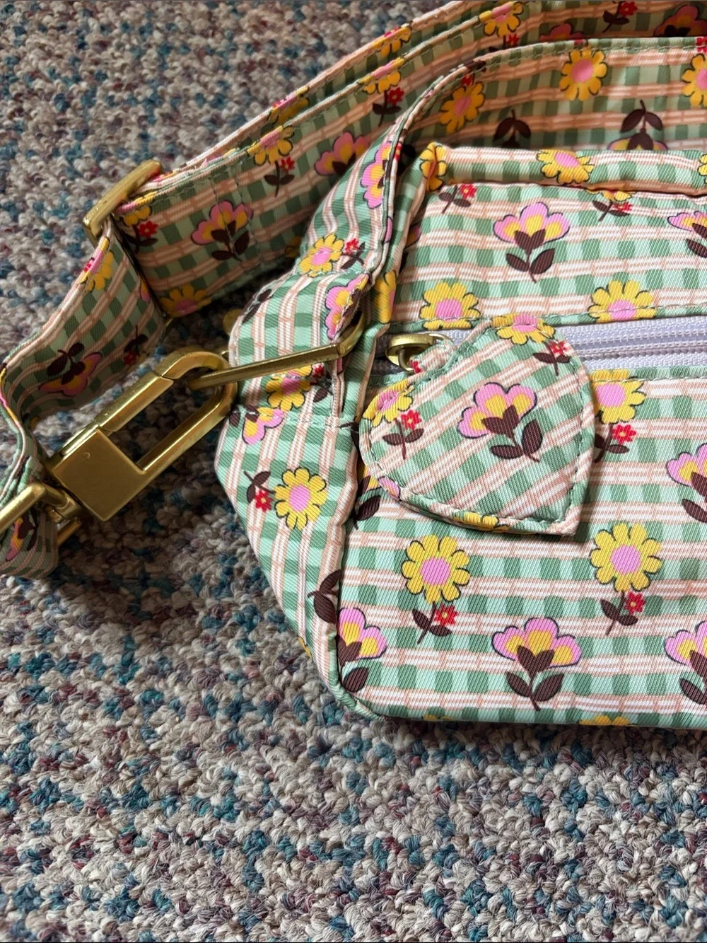 Cath Kidston | Bags | Cath Kidston Floral Print Crossbody Bag Green ...